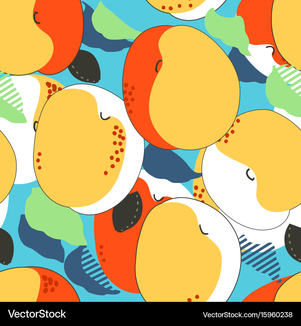 Apricot fruits seamless pattern fresh apricots Vector Image