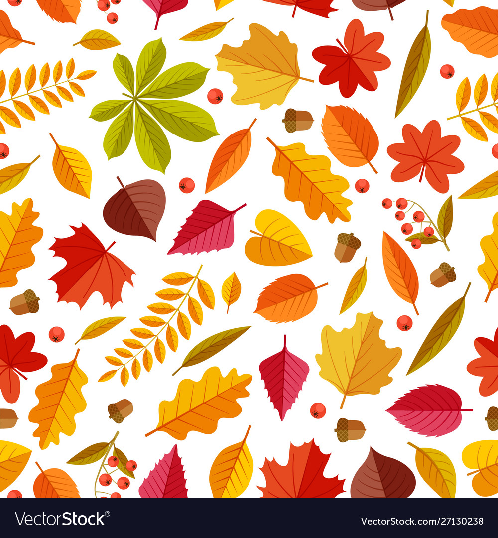 Autumn leaves pattern abstract repeating fall Vector Image