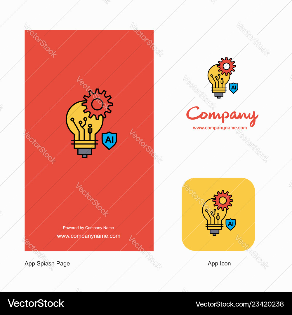 Bulb setting company logo app icon and splash Vector Image