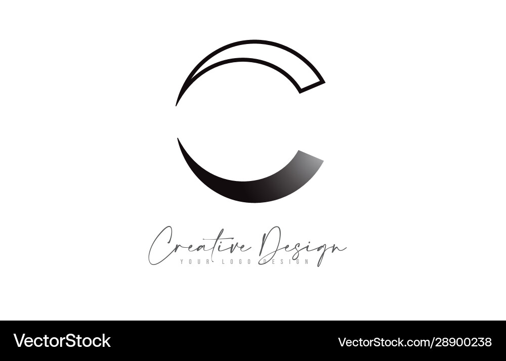 C letter logo design with black colors Royalty Free Vector