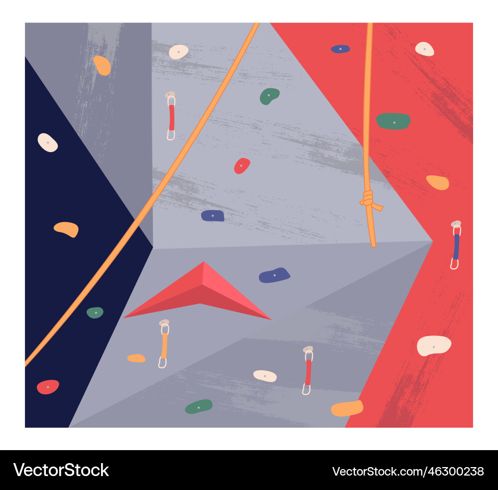Climbing wall with grabs bouldering equipment Vector Image