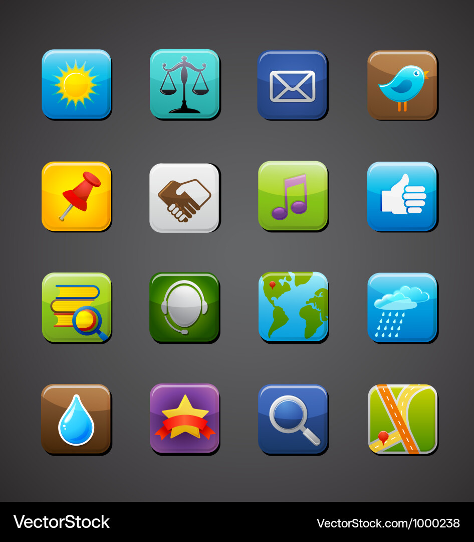 Collection of apps icons Royalty Free Vector Image