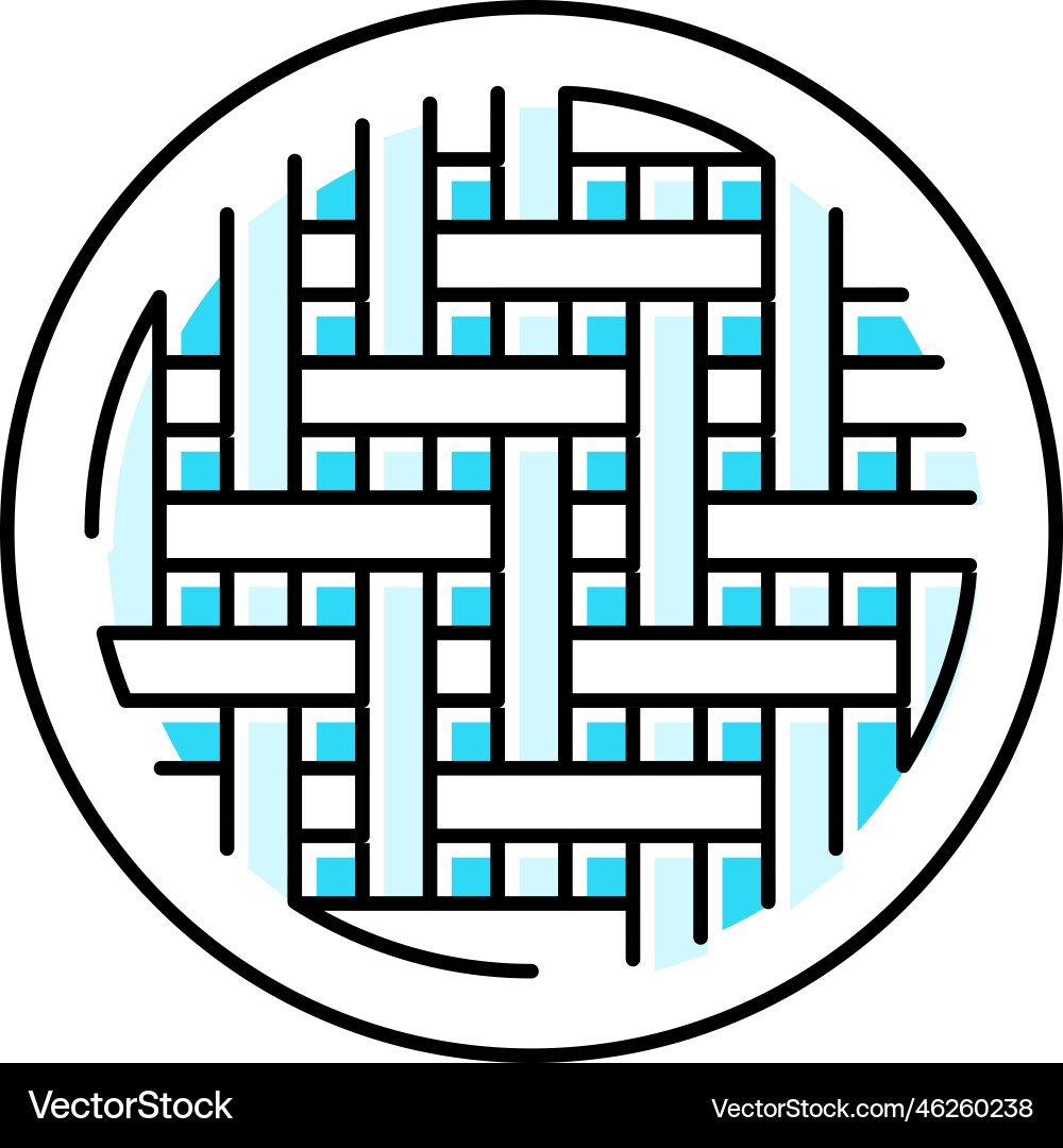 Denim weave fabric material color icon Royalty Free Vector