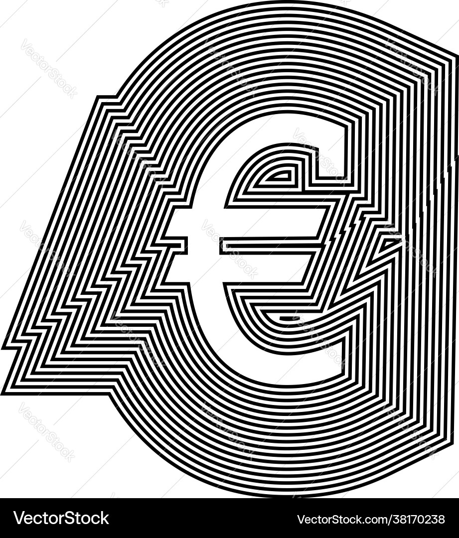 Euro symbol line logo icon design Royalty Free Vector Image