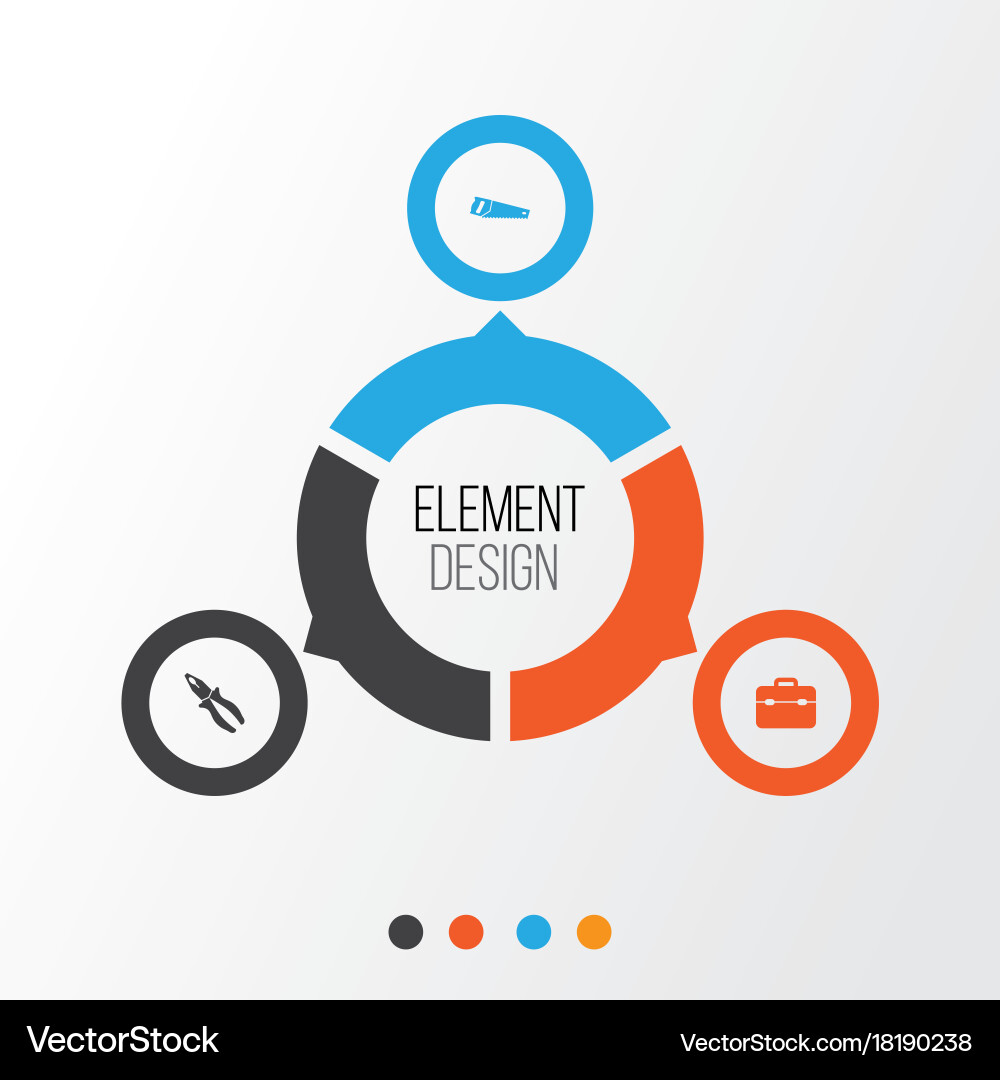 Handtools icons set collection of toolkit clamp Vector Image