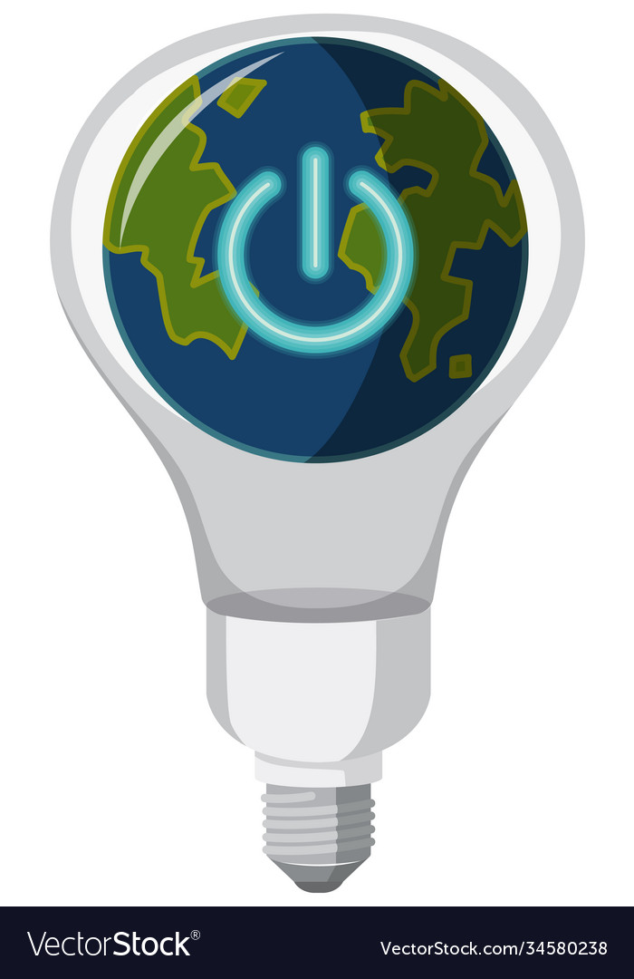 Light bulb objects earth hour theme isolated Vector Image