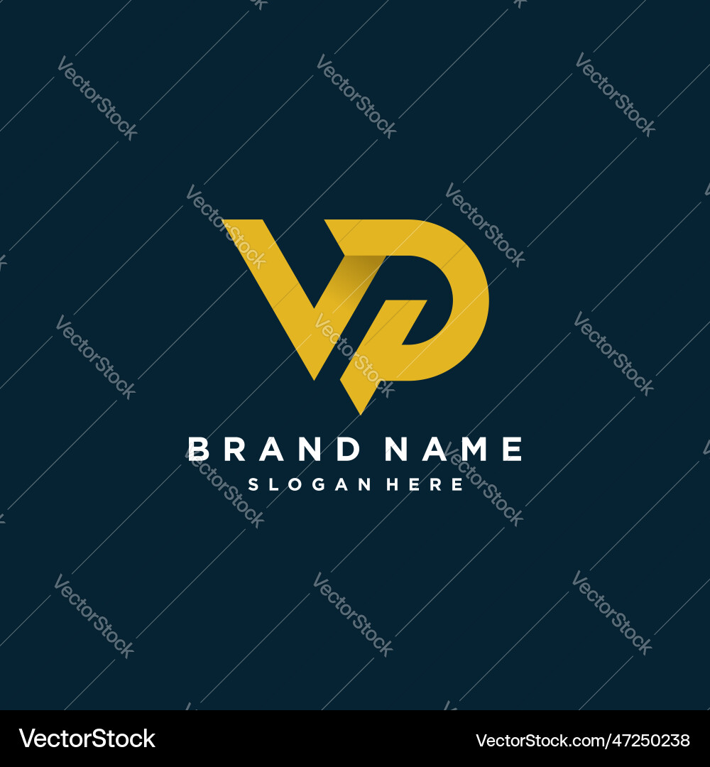 Logo with vp letter and modern style design Vector Image