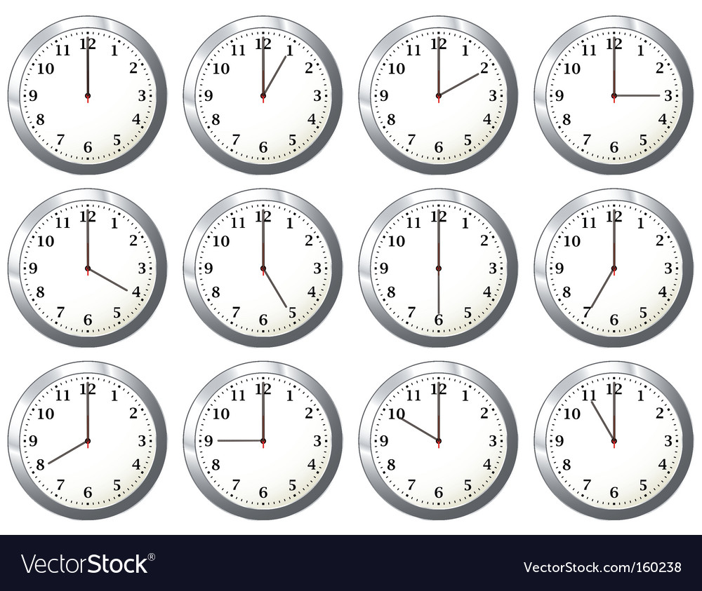 Office clock Royalty Free Vector Image - VectorStock
