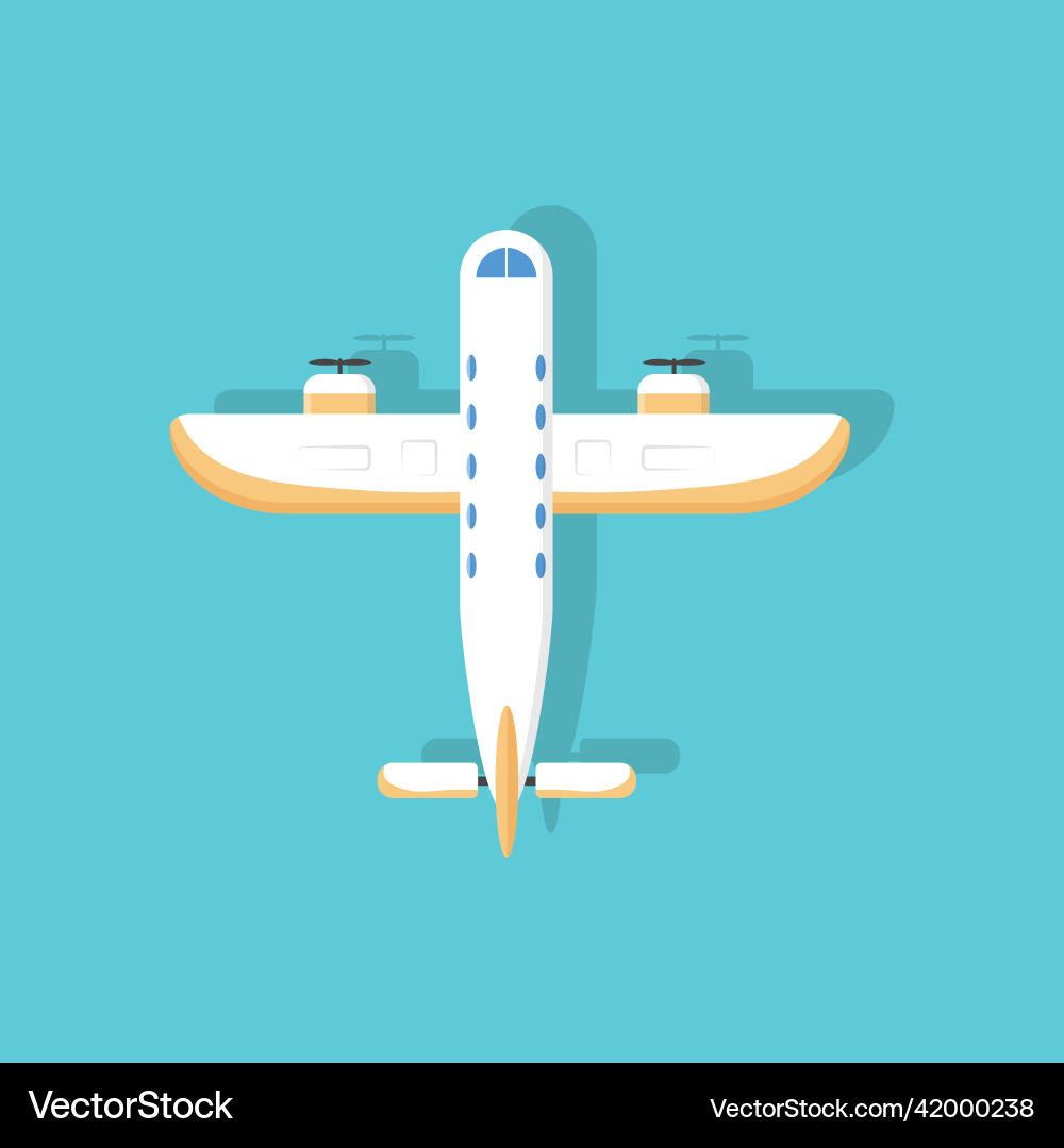 Planes top view airplane aeroplane flat design Vector Image