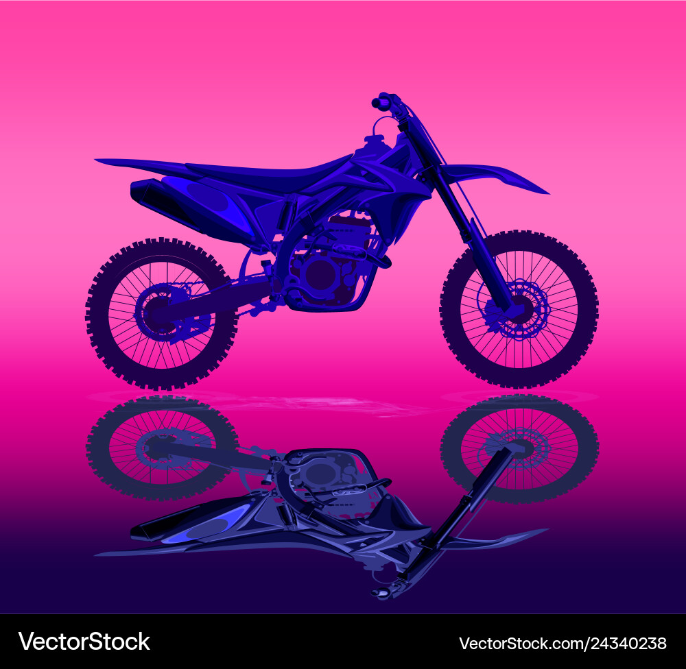 Sport motorcycle motocross technical drawing Vector Image