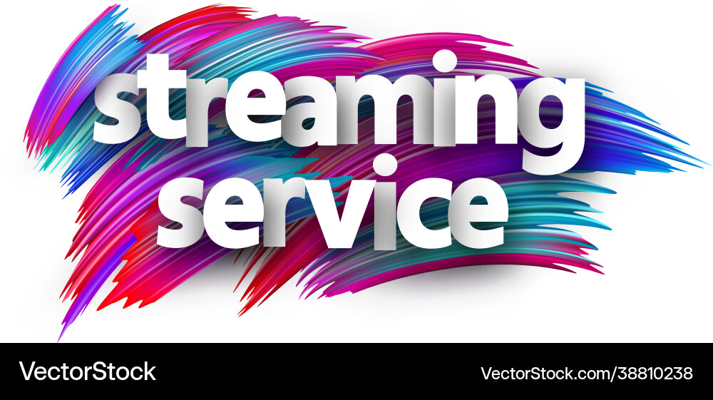 Streaming service sign in two lines on brush Vector Image
