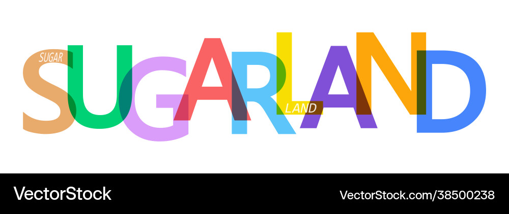 Sugar land name city on a white Royalty Free Vector Image