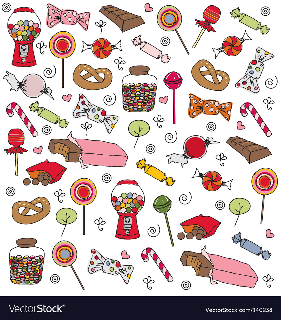 Sweets pattern Royalty Free Vector Image - VectorStock