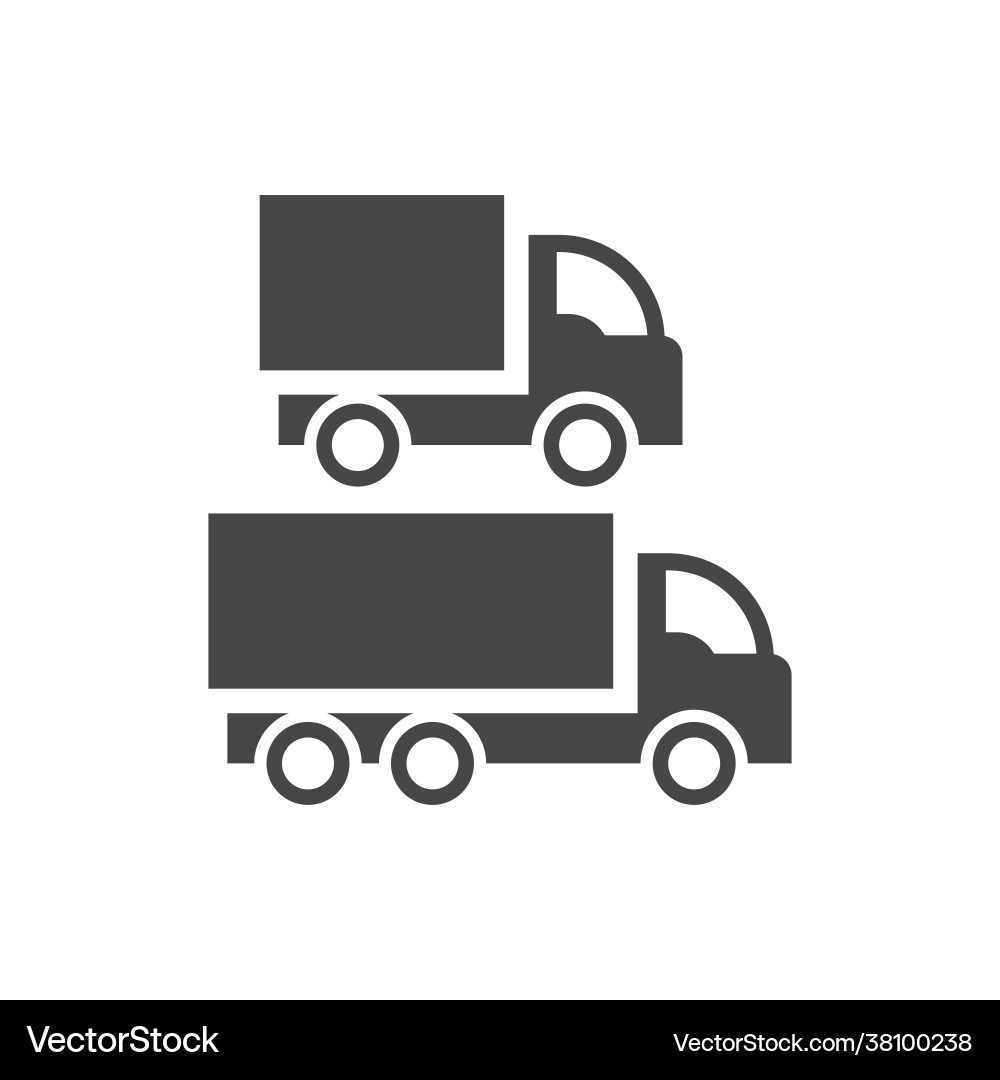 Truck or lorry black icon Royalty Free Vector Image