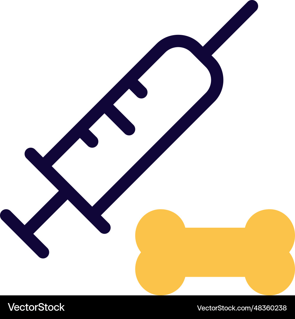 Using an injection or syringe to treat animals Vector Image