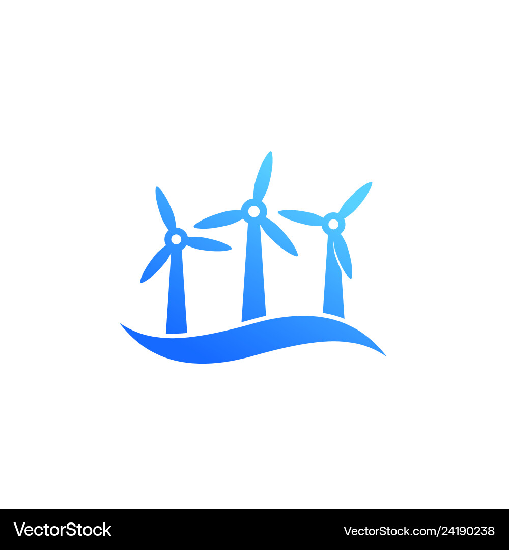 Wind turbines offshore farm icon Royalty Free Vector Image
