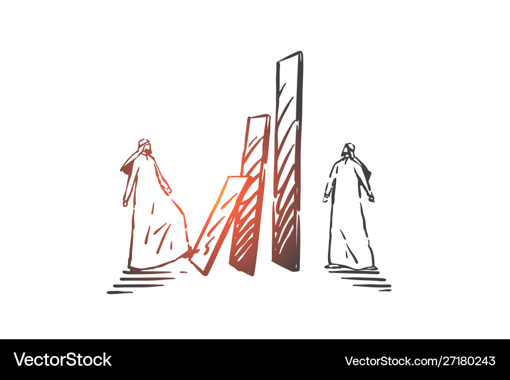 Business rivalry competition concept sketch hand Vector Image