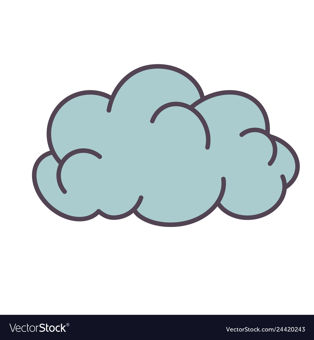 Cloud flat on white Royalty Free Vector Image - VectorStock