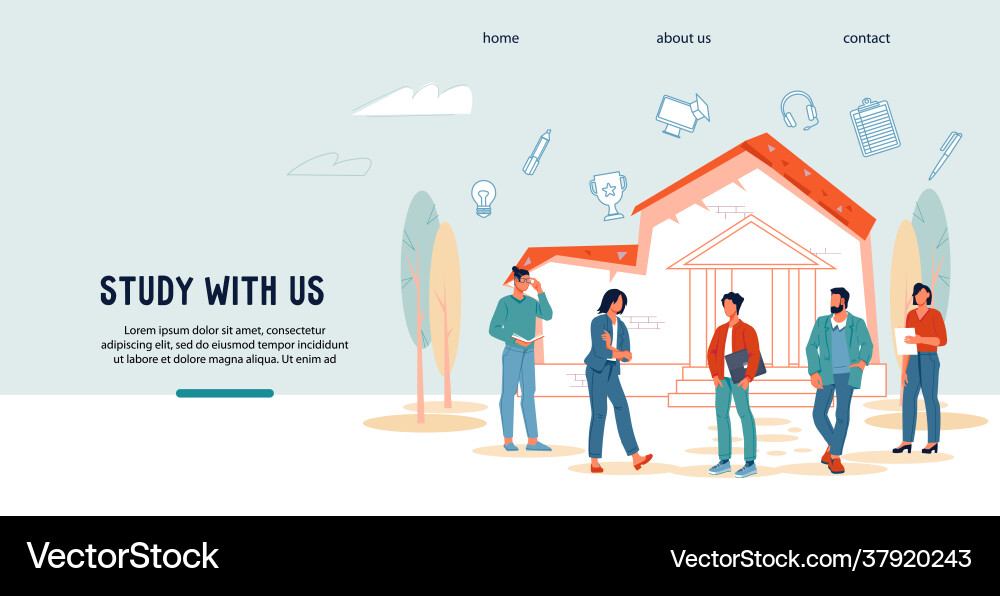 College and university graduation web banner Vector Image