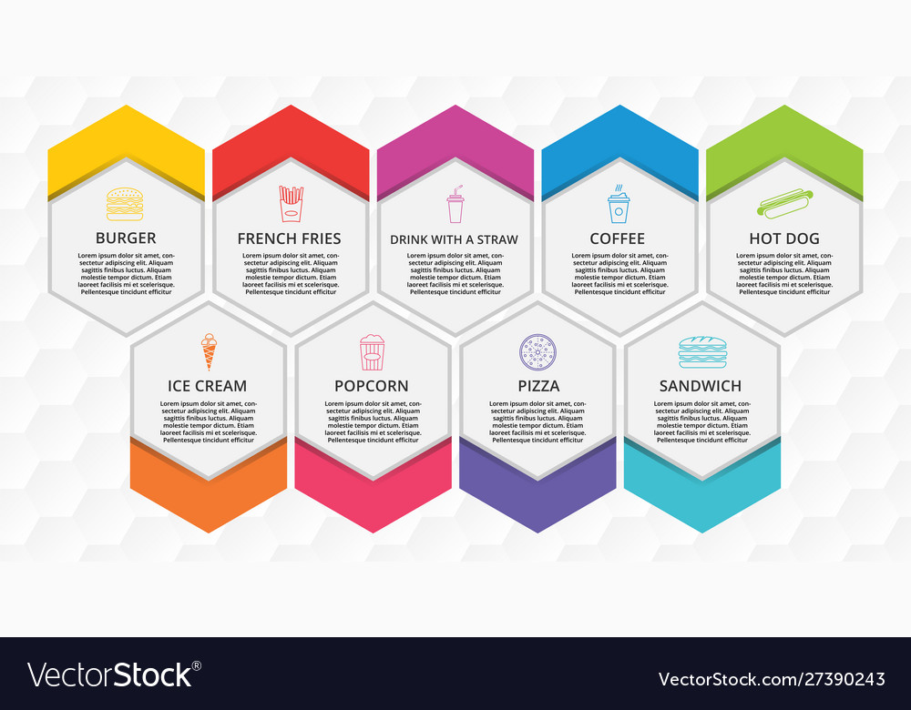 Fastfood infographics design timeline concept Vector Image Fastfood infographics design timeline concept Vector Image