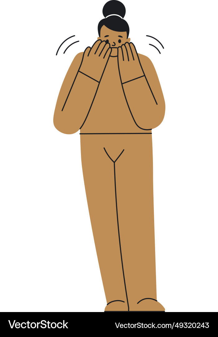 Female character expressing shame emotion Vector Image