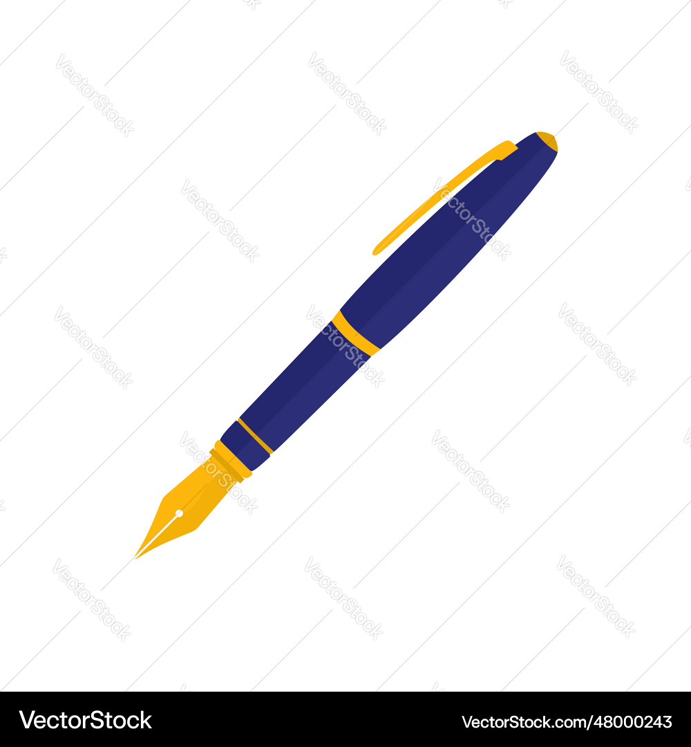 Ink pen colorful flat element for literacy day Vector Image