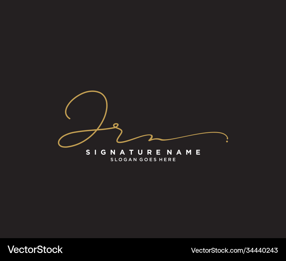 Letter jr signature logo template Royalty Free Vector Image