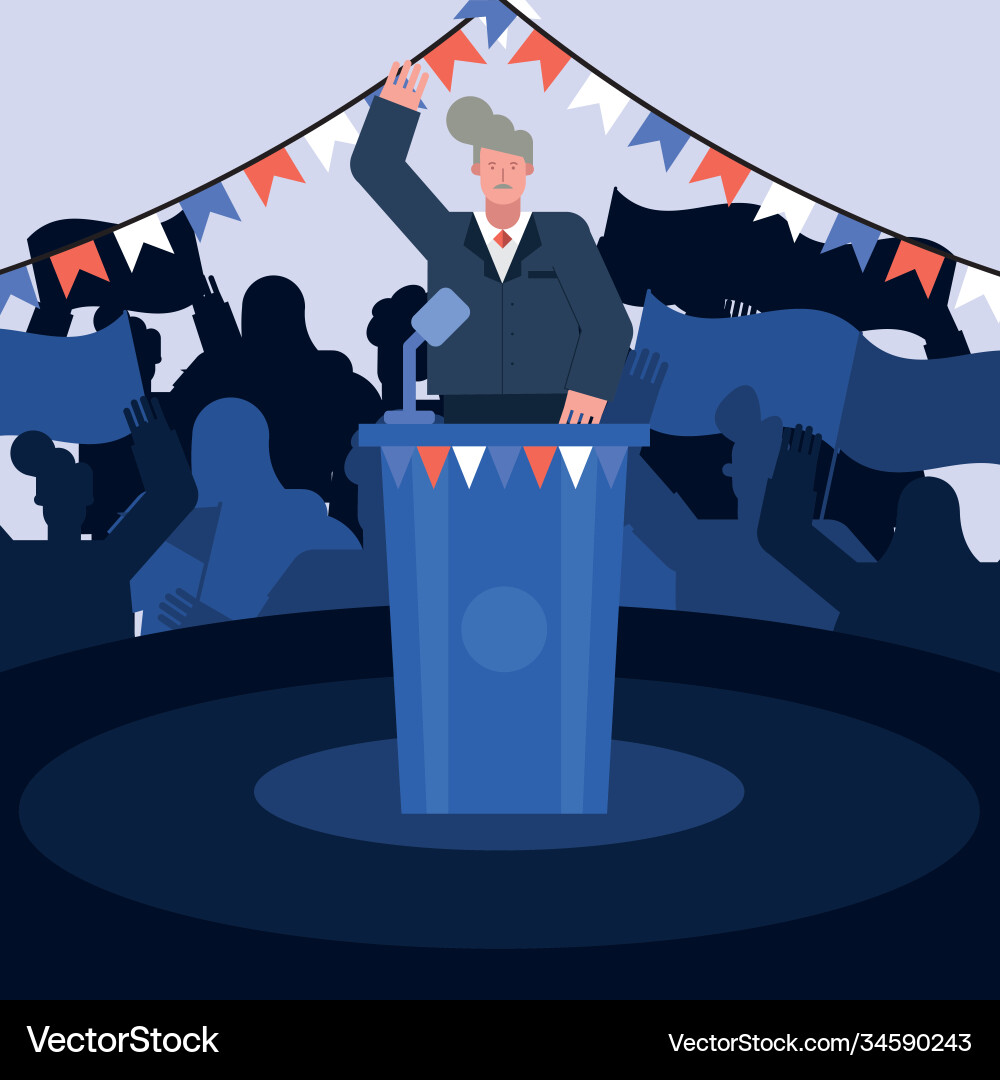 Male candidate giving speech election day Vector Image