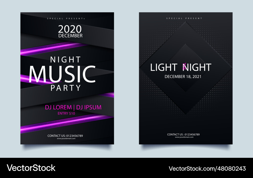 Music party flyer poster invitation template Vector Image