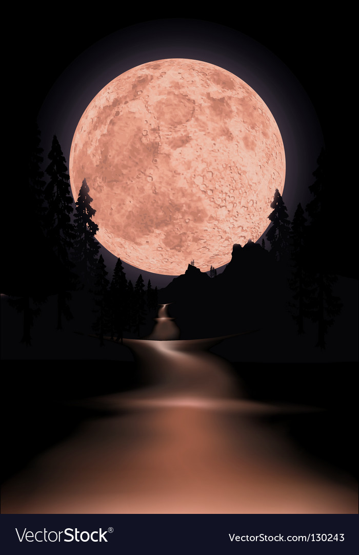 Red moon Royalty Free Vector Image - VectorStock