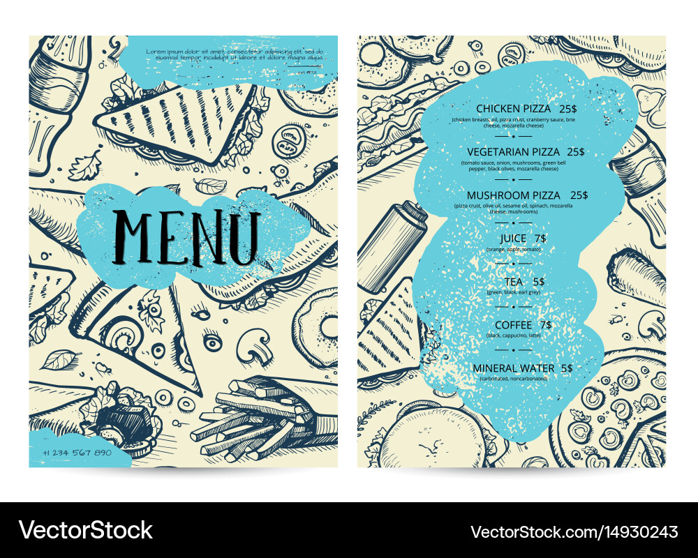 Restaurant and cafe food menu design Royalty Free Vector