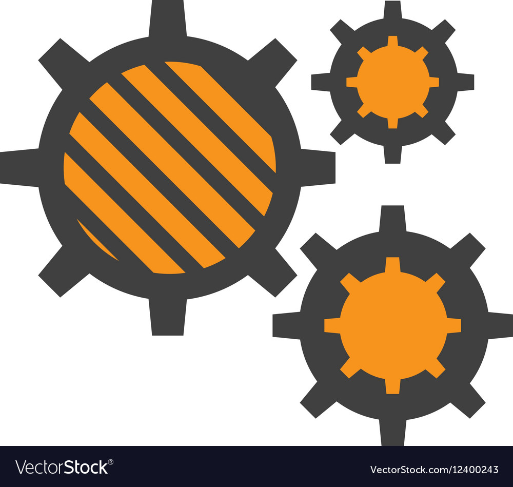 Set gear construction engine work Royalty Free Vector Image