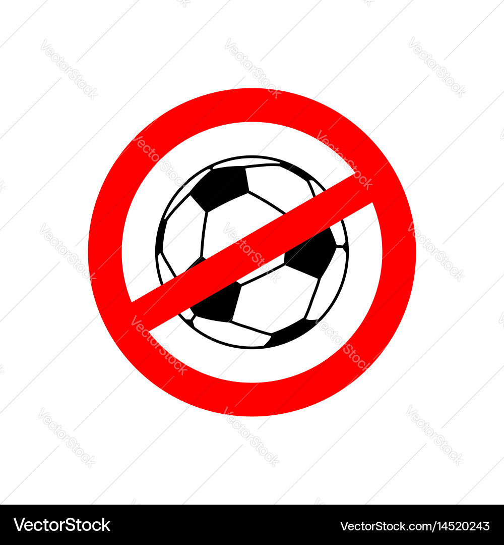 Stop football prohibited team game red Royalty Free Vector