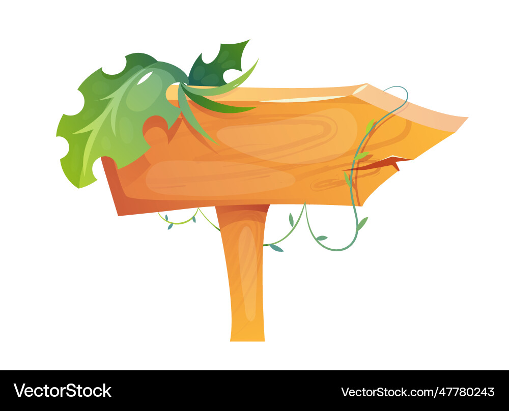 Wooden jungle signboard Royalty Free Vector Image