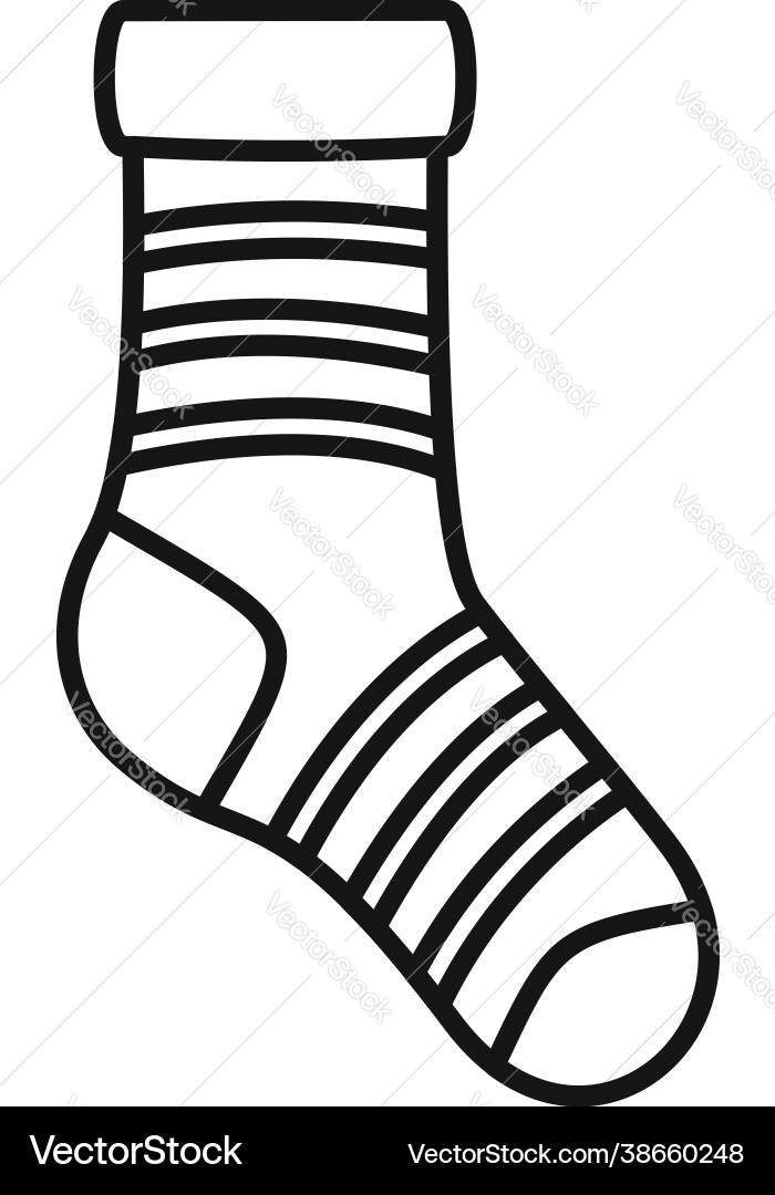 Ankle sock icon outline sport Royalty Free Vector Image