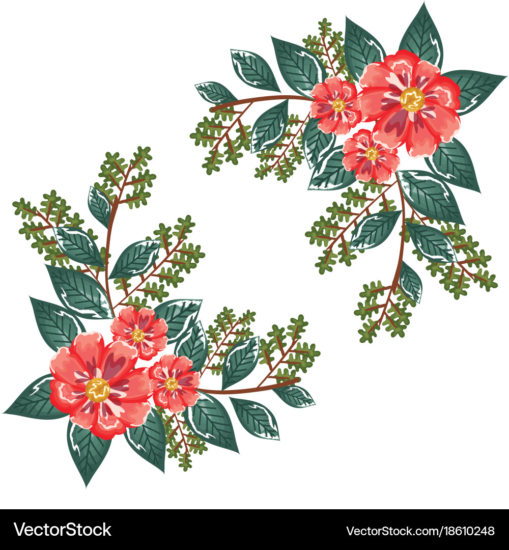 Beautiful decoration floral icon Royalty Free Vector Image