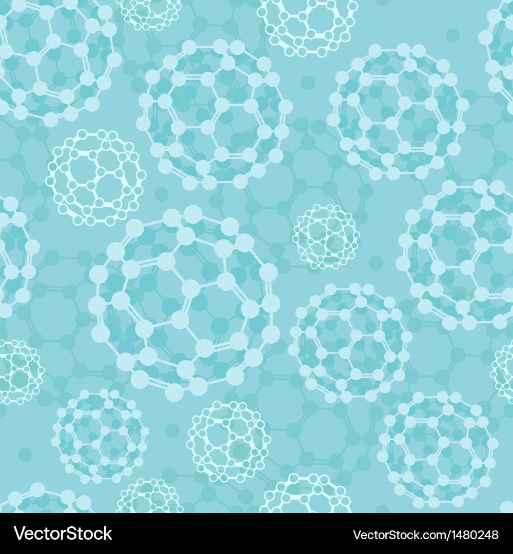 Buckyballs seamless pattern background Royalty Free Vector