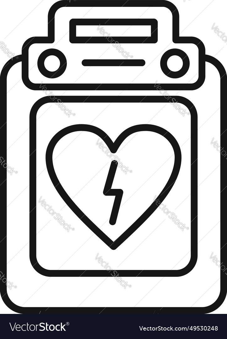 Cardiology defibrillator icon outline Royalty Free Vector