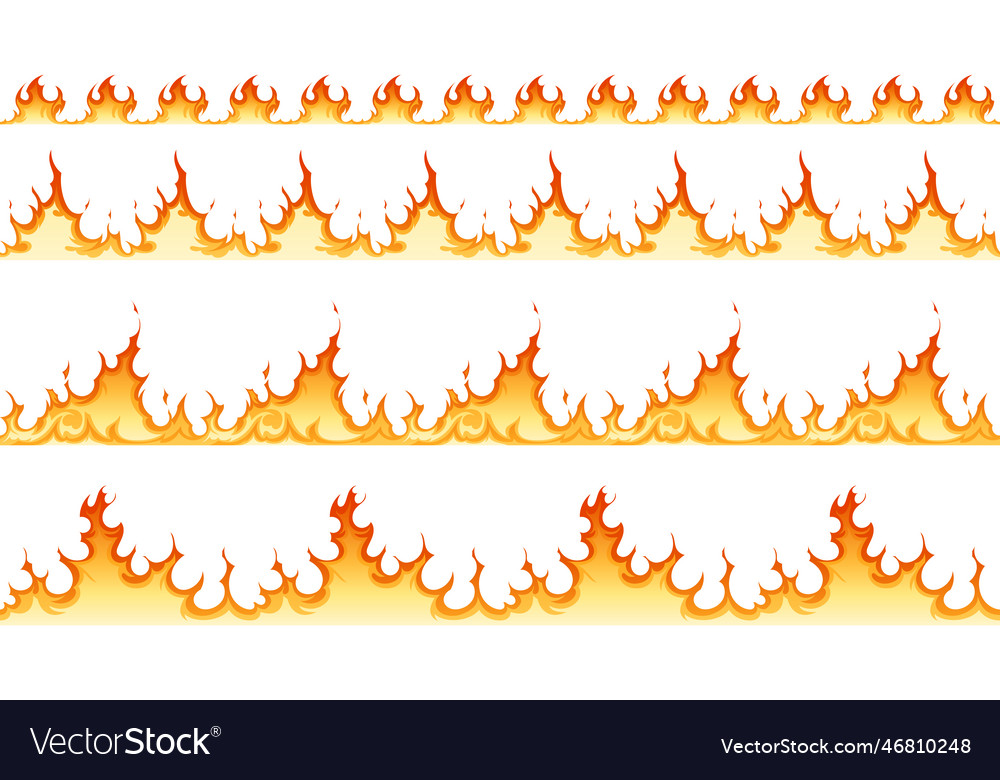 Fire borders set Royalty Free Vector Image - VectorStock