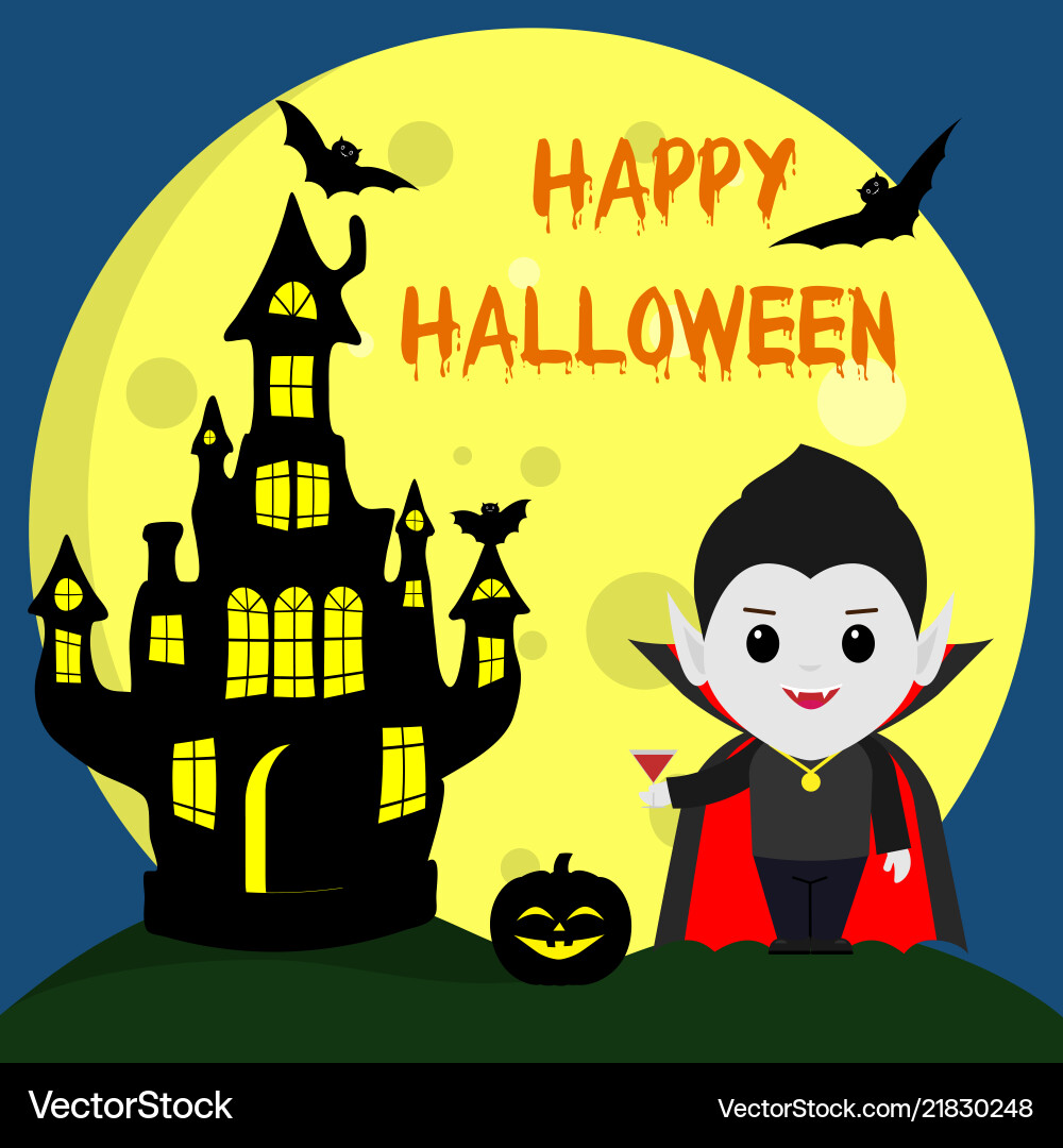 Happy halloween vampire dracula in the style Vector Image