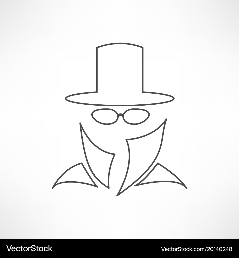 Man in suit secret service agent icon Royalty Free Vector