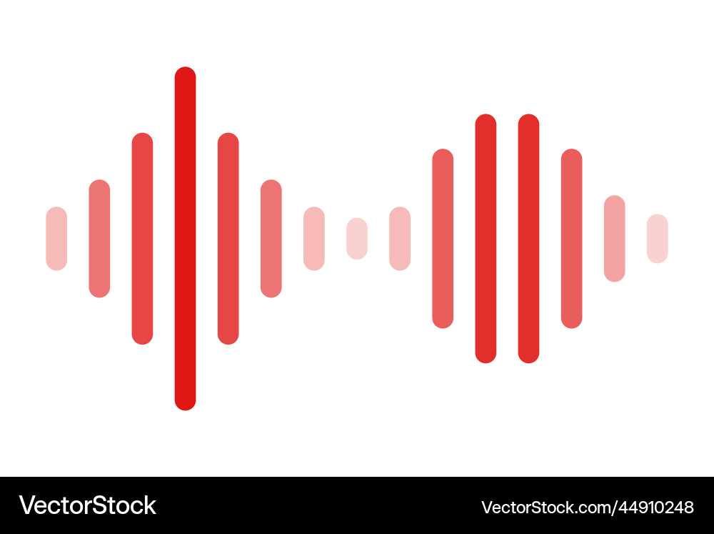 Red sound waves and rhythm volume waves and beats Vector Image