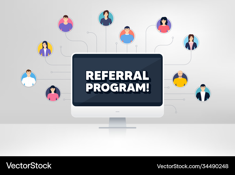 Referral program symbol refer a friend sign Vector Image