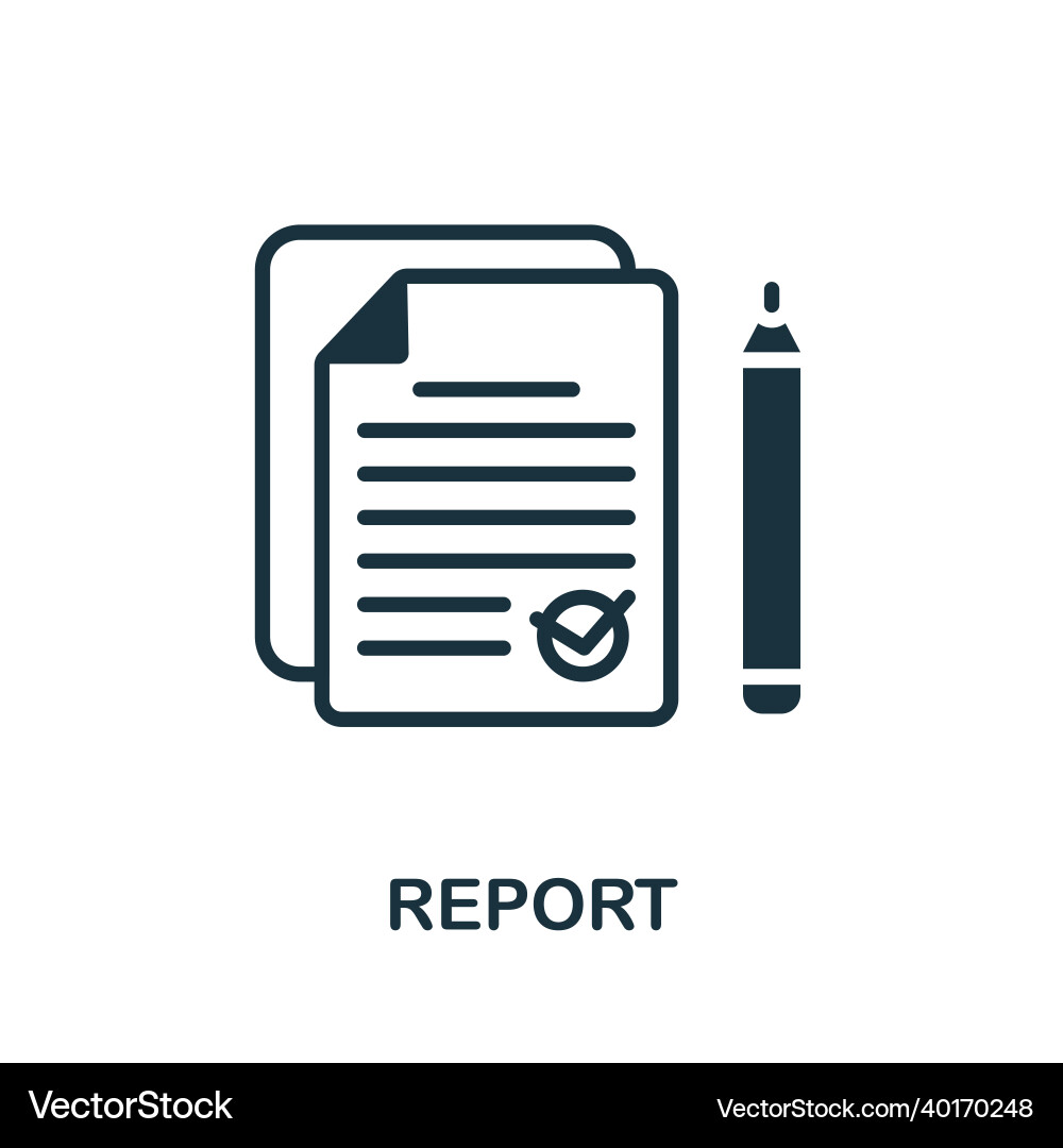 Report icon monochrome sign from university Vector Image