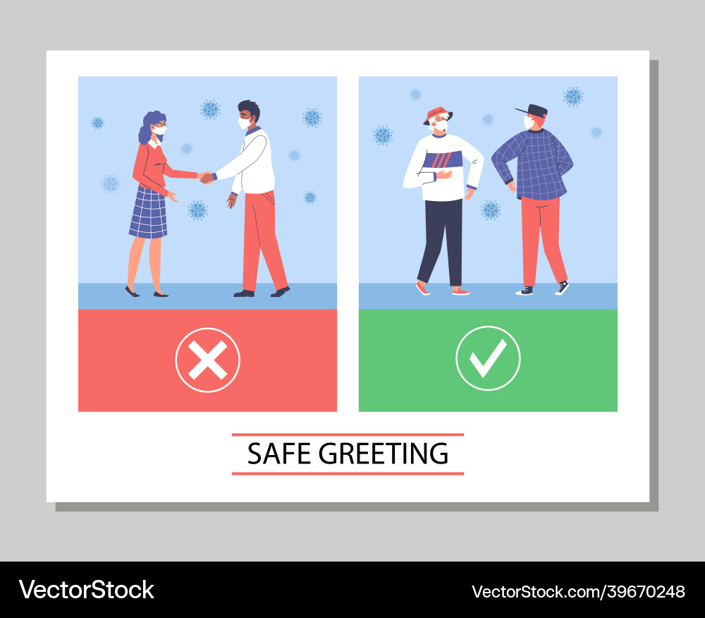 Safe greeting cards with people greeting Vector Image