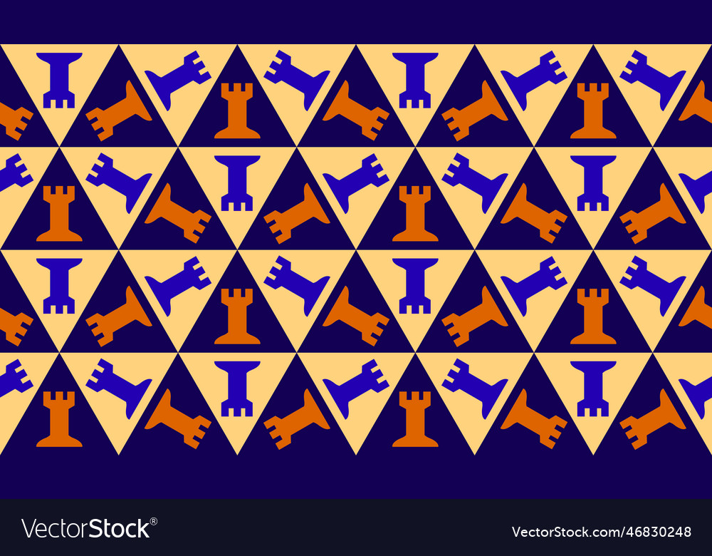 Seamless pattern with chess rook endless Vector Image
