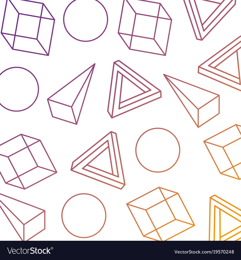 Seamless pattern with geometric 3d shapes Vector Image