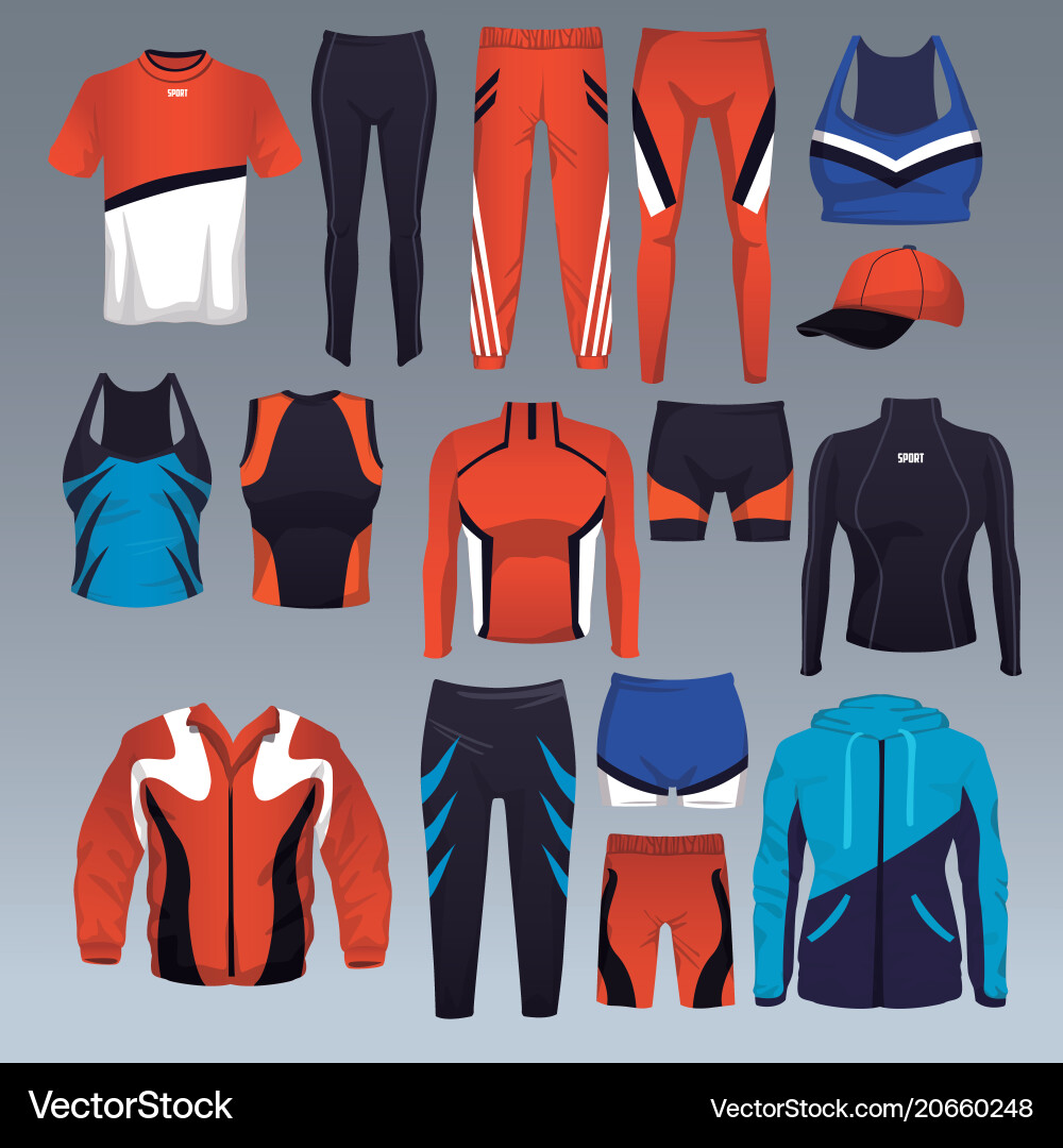 Set sport wear collection Royalty Free Vector Image