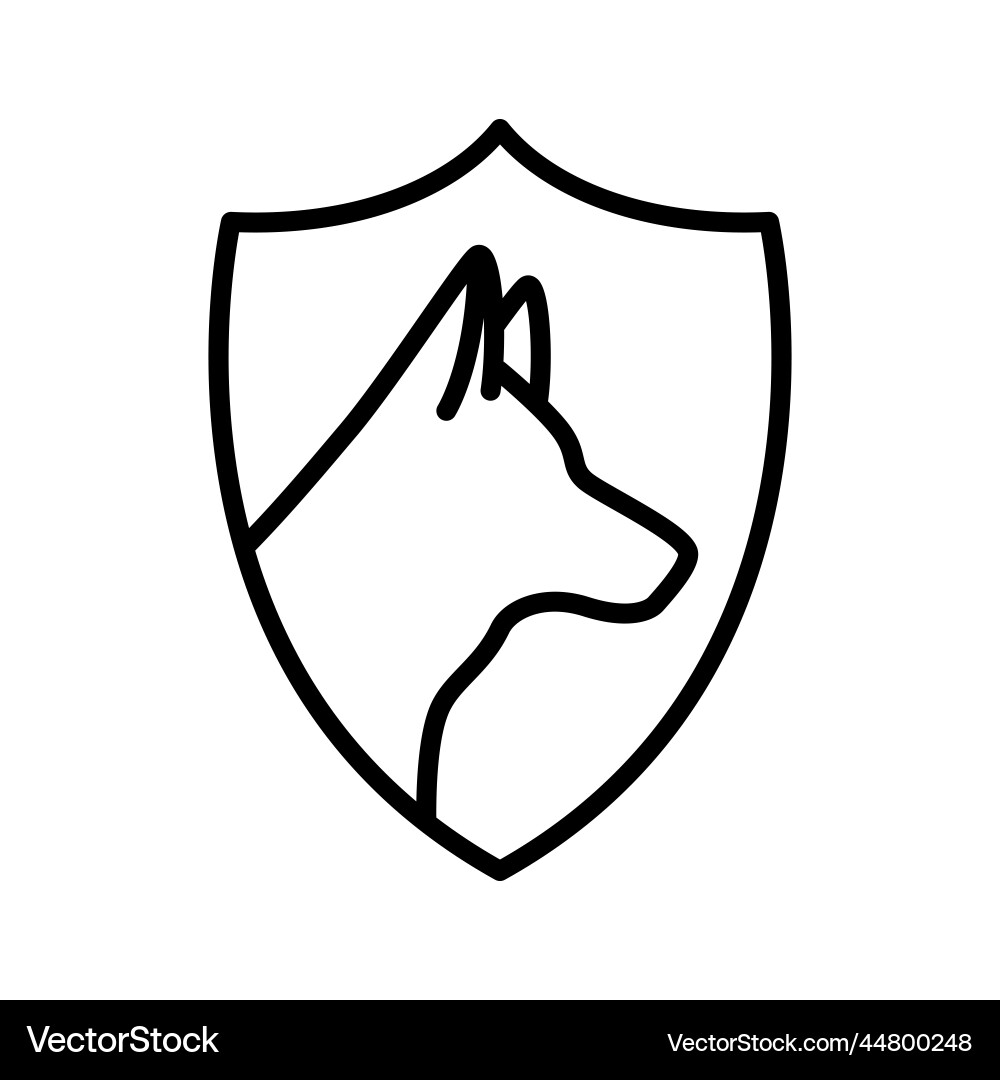 Shield dog protect icon pictogram isolated Vector Image