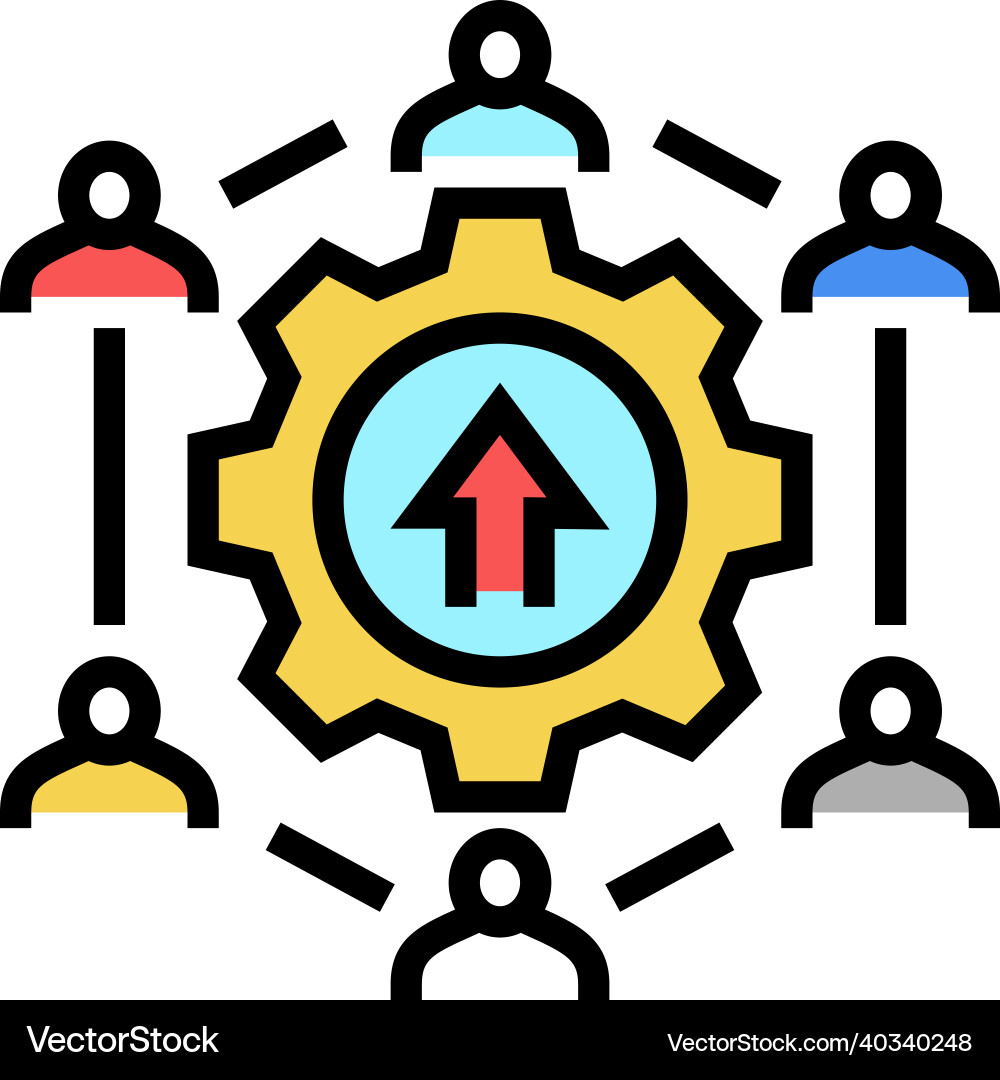 Social development color icon Royalty Free Vector Image